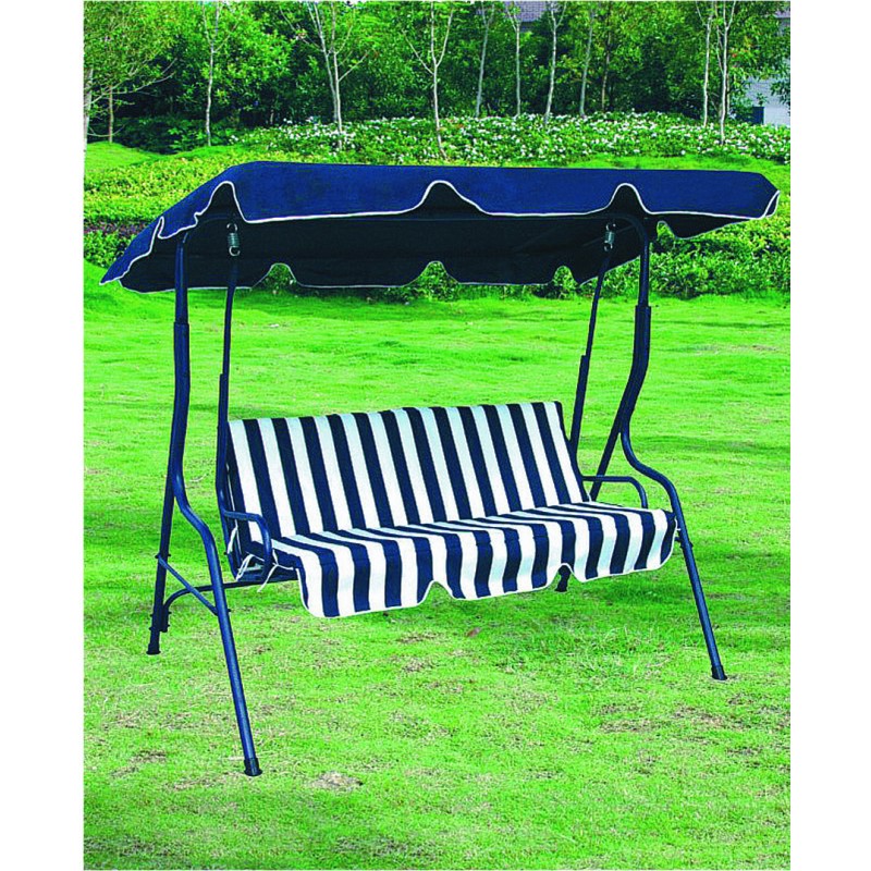 Dondolo in acciaio cm 113x170x156h Telo riga blu | Cicalia.com