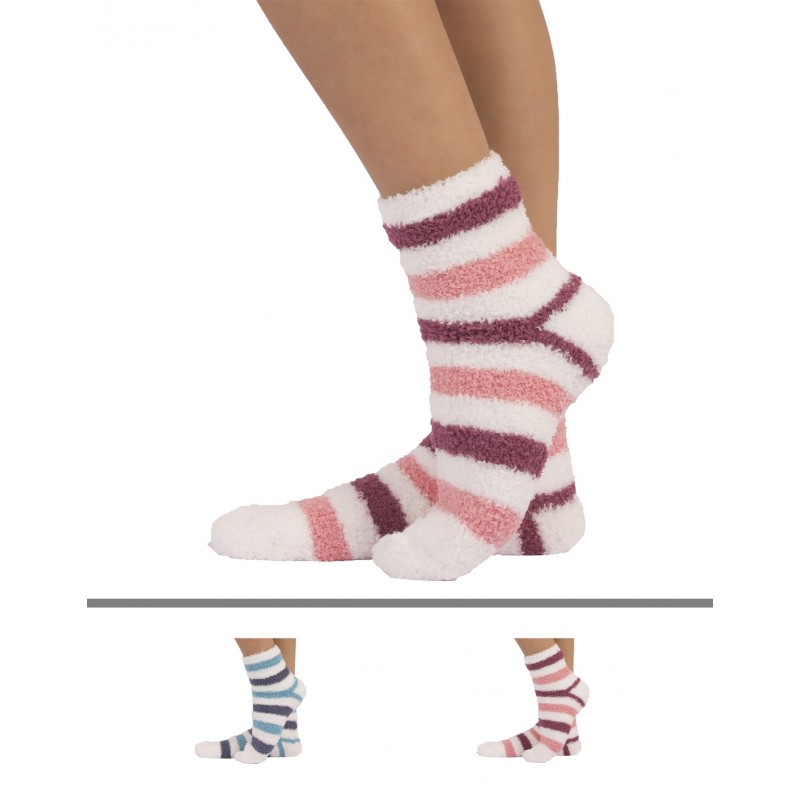 calzini invernali a righe in pile