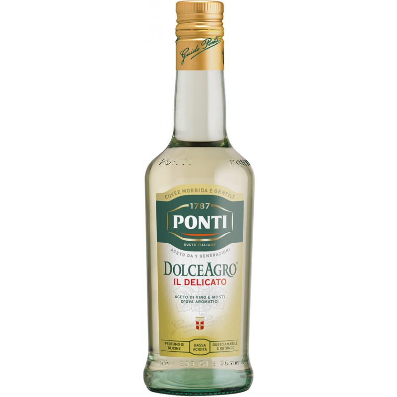 Ponti Aceto Dolceagro Condimento Delicato Bianco Bott. Vetro ml. 500