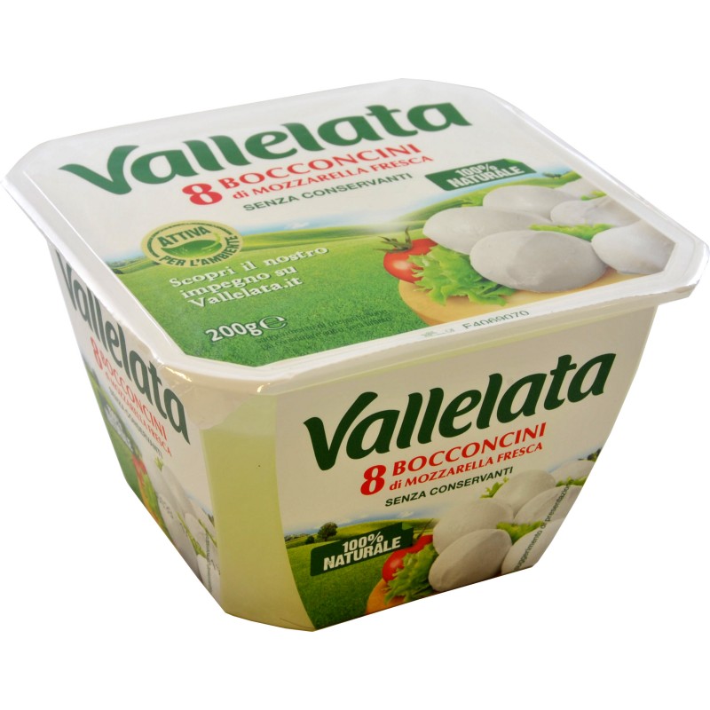 Vallelata 8 Bocconcini Di Mozzarella Vaschetta 200 Gr | Cicalia.com