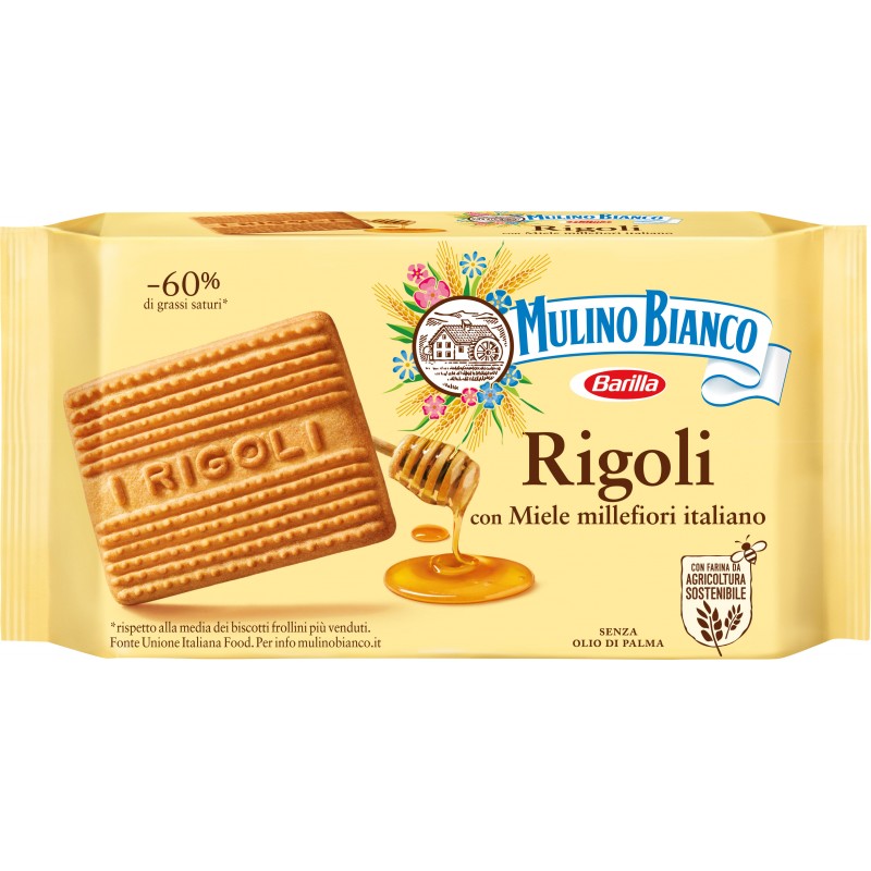 Mulino Bianco Rigoli Biscotti Frollini Con Latte E Miele gr.400