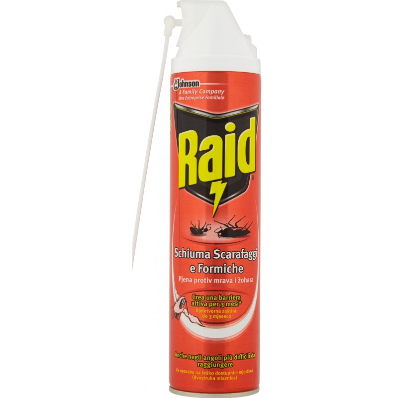 Raid Schiuma Spray Anti Scarafaggi E Formiche 400 Ml | Cicalia.com
