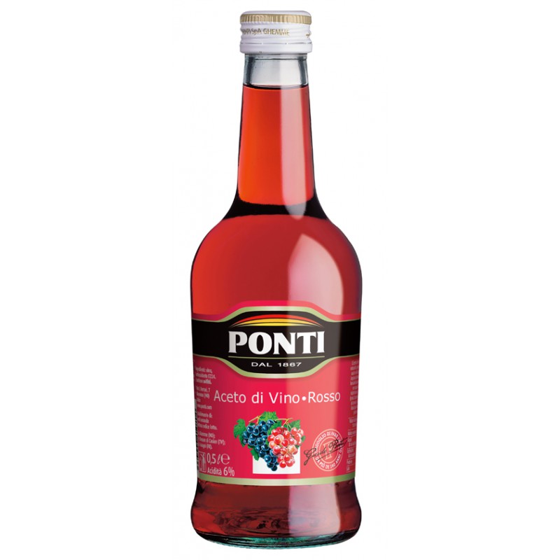 Ponti Aceto Di Vino Rosso Bottiglia Vetro 500 Ml | Cicalia.com