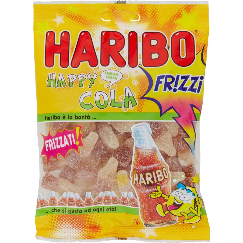 Haribo Happy Cola Lemon Frizzi Caramelle Frizzanti Gommose gr. 200