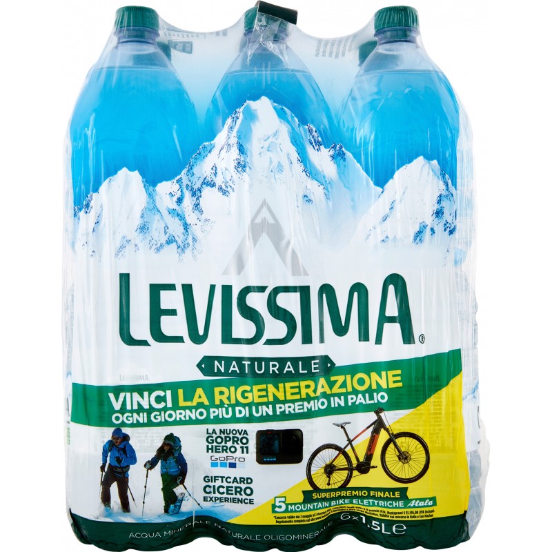 Levissima Acqua Naturale In Bottiglia lt. 1,5 Cluster da 6