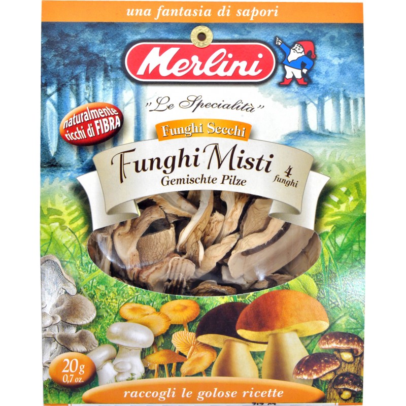 Merlini Le specialità Funghi Misti Secchi 4 Tipi 20 Gr | Cicalia.com