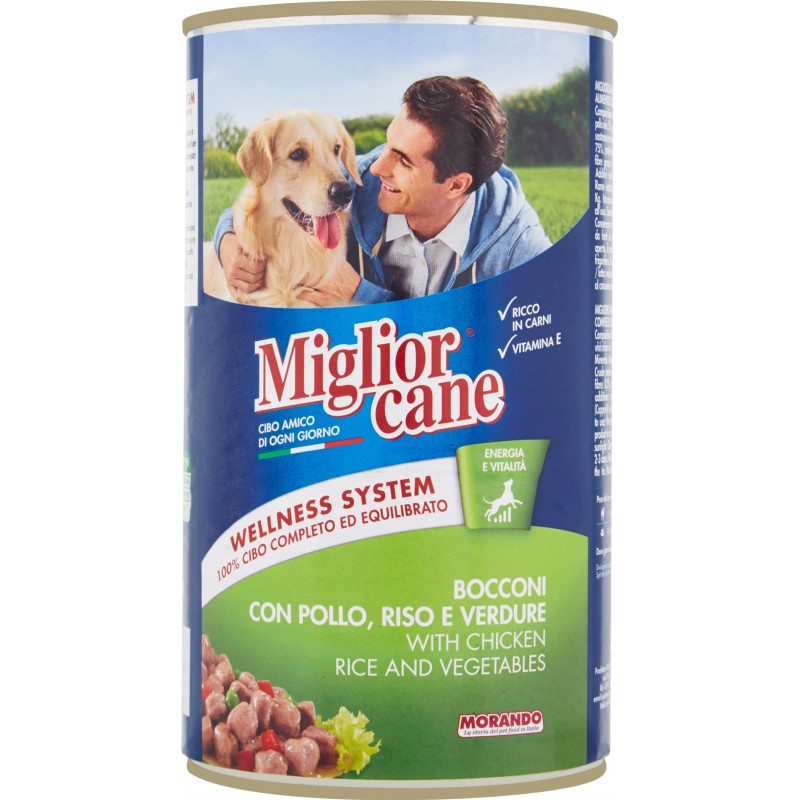 Morando Miglior Cane Bocconcini Umido Con Pollo Riso Verdure kg. 1,25