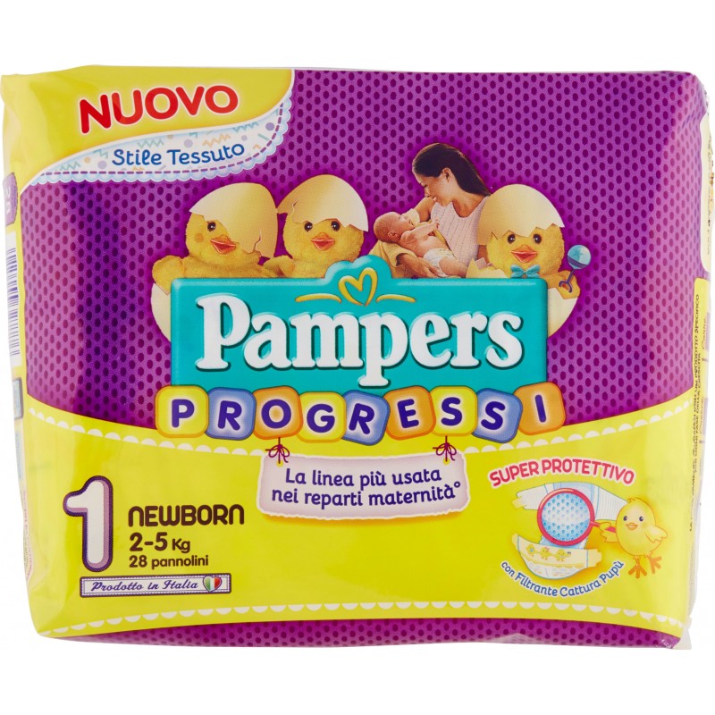 Pampers Progressi Pannolini Per Bambini New Born Appena Nati x28