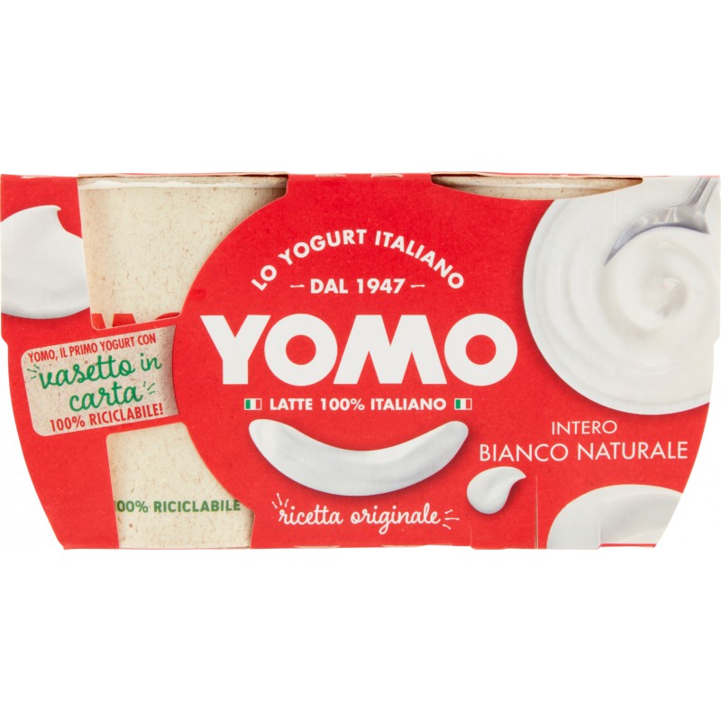 Yomo Yogurt Bianco Naturale Intero gr. 125 Conf. da 2 Vasetti