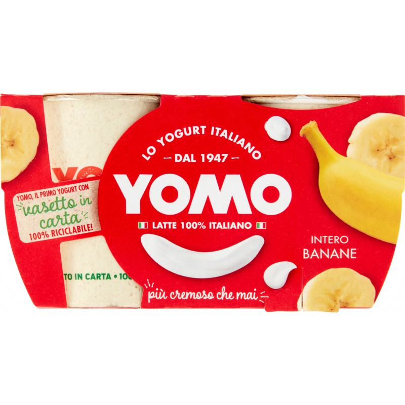 Yomo Yogurt 100% Naturale Alla Banana Conf. da 2 Vasetti gr. 125