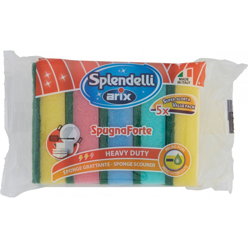 Arix Spugna Abrasiva Splendelli Colorate Conf. da 5 | Visita Cicalia