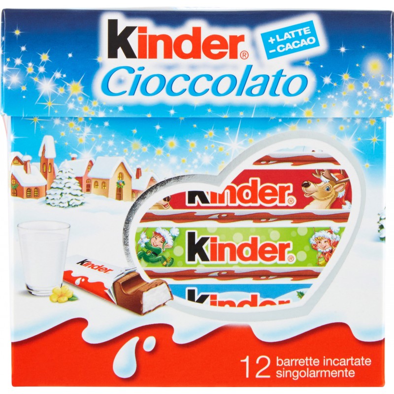 Kinder Cioccolato Cioccolatine Al Latte Confez. da 12 Barrette