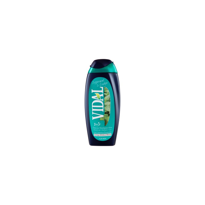 Vidal For Men Docciaschiuma Peppermint e Ginkgo Uomo ml. 250 Vidal For Men Docciaschiuma Peppermint e Ginkgo Uomo ml. 250