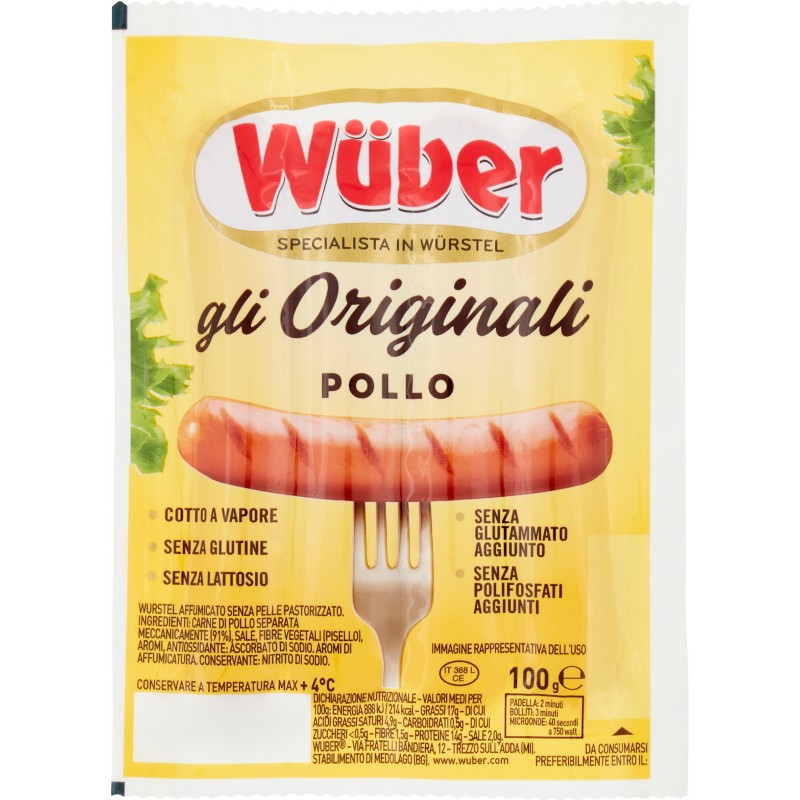 Wuber Gli Originali Di Pollo Wurstel Confezione 4 Pezzi | Cicalia.com