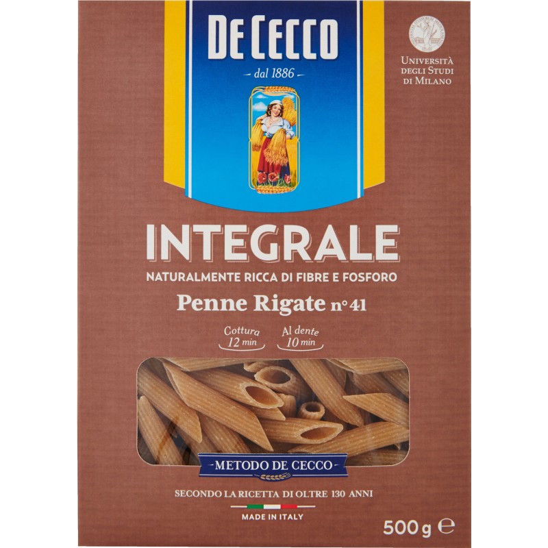 Penne Integrale De Cecco 500 gr. Disponibile su Cicalia.
