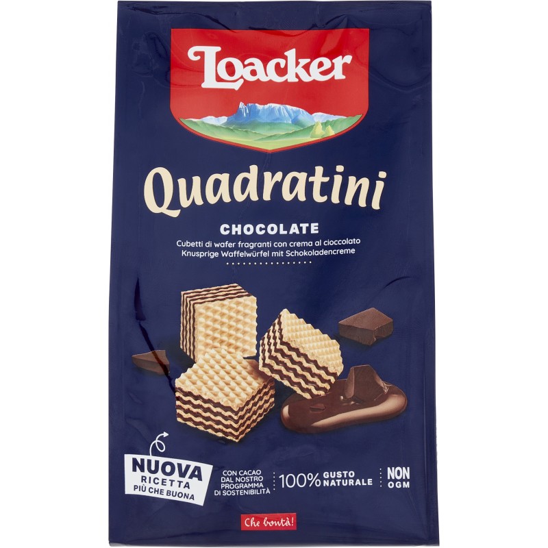 Loacker Quadratini Chocolate Wafer Al Cioccolato Sacchetto gr. 125