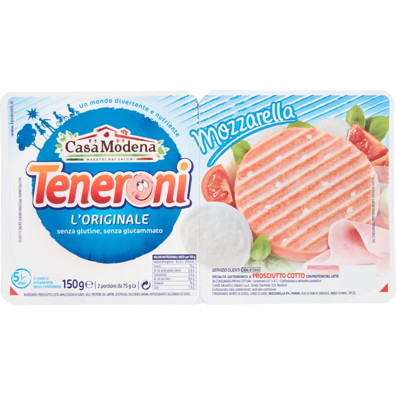 Casa Modena Teneroni Di Prosciutto Cotto Con Mozzarella Conf. da 2