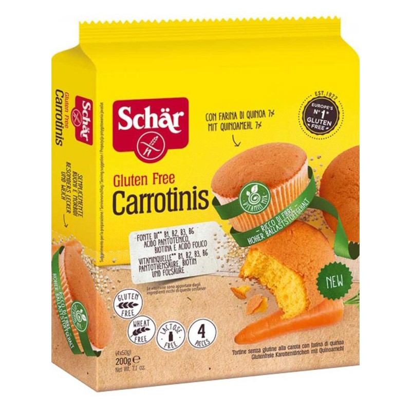 Schar Carrotinis Merendine Alla Carota Senza Glutine Conf. 4 Tortine