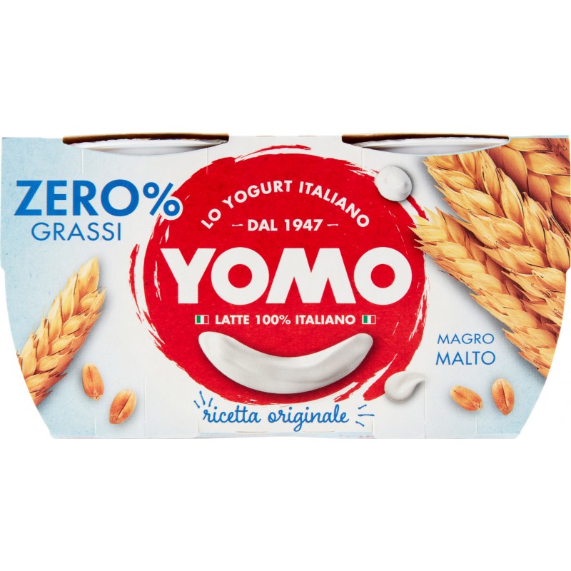 Yomo Yogurt 100% Naturale Con Malto Conf. 2 Vasetti gr. 125