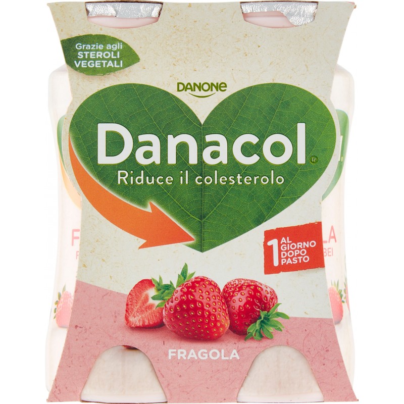 Danone Danacol Fragola Yogurt Da Bere 4 Pezzi 400 Gr | Cicalia.com