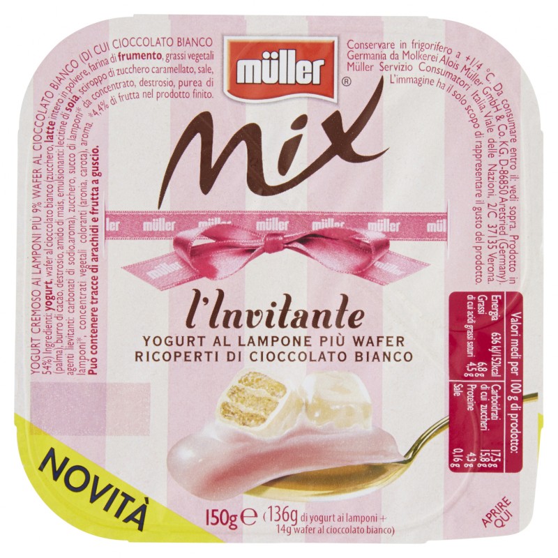 Yogurt lamponi e cioccolato mix Muller 150 gr. |Ordina su Cicalia.com!