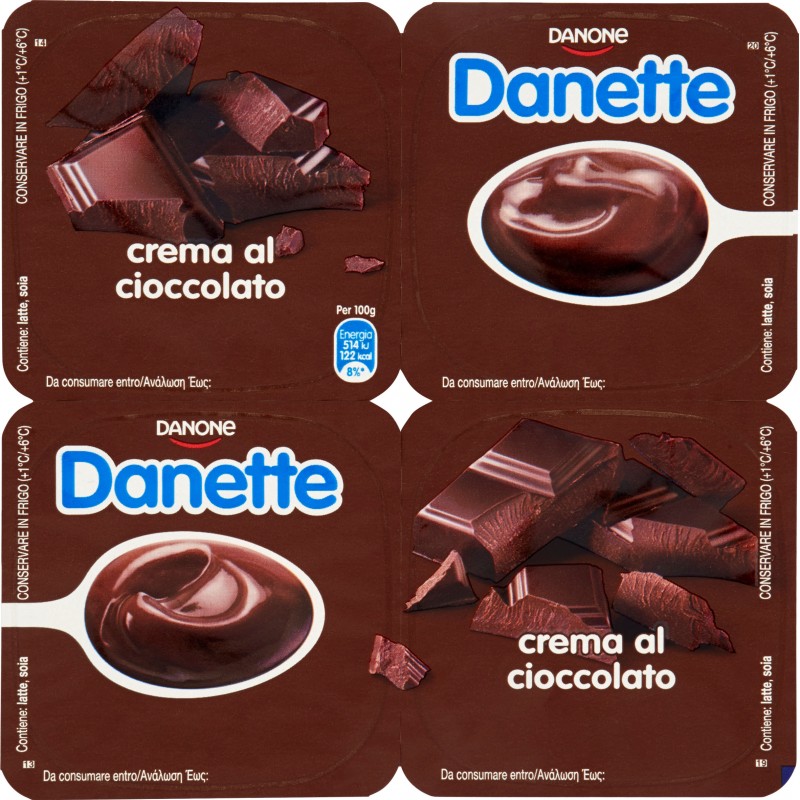 Danone Danette Budino Al Cioccolato | Dessert In Crema gr.125 x4