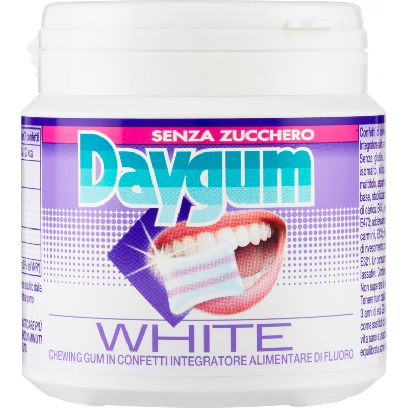 Daygum White Chewing Gum Senza Zucchero In Barattolo gr. 101