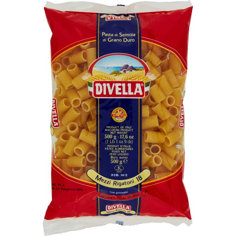 Divella Mezzi Rigatoni Pasta Secca Confezione 500 Gr | Cicalia.com