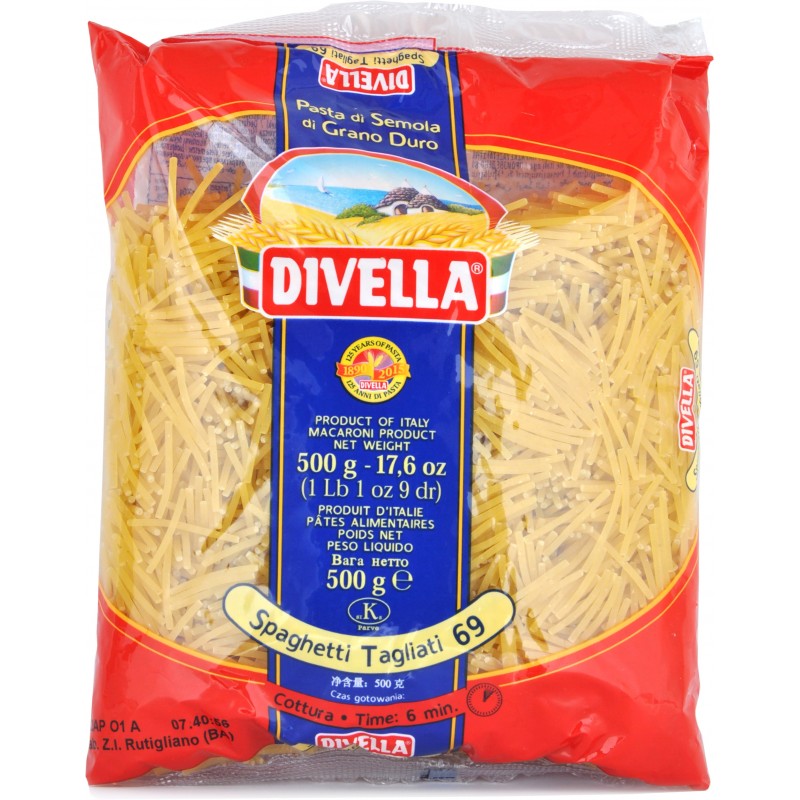 Divella Spaghetti Tagliati Pasta Di Semola gr. 500 | Visita Cicalia