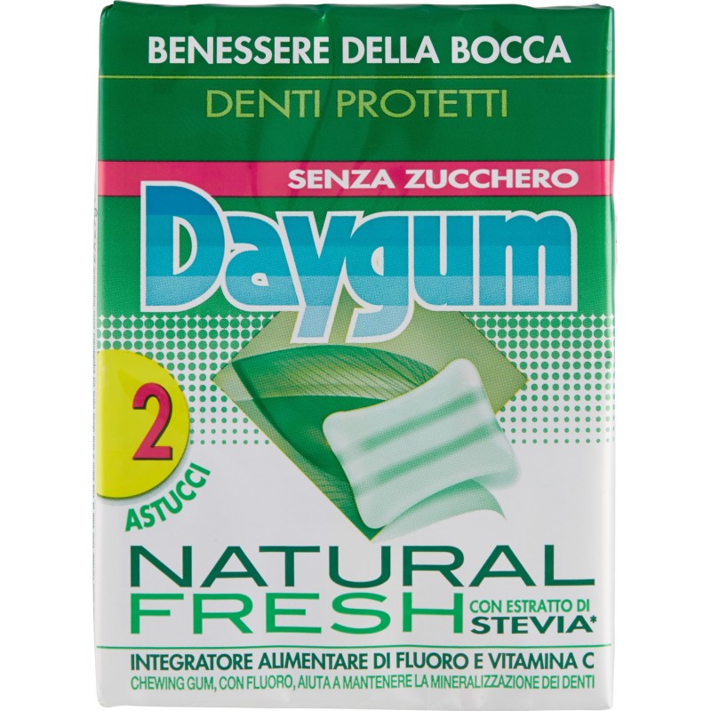 Daygum Natural Fresh Chewing Gum Senza Zucchero 2 Pacchetti