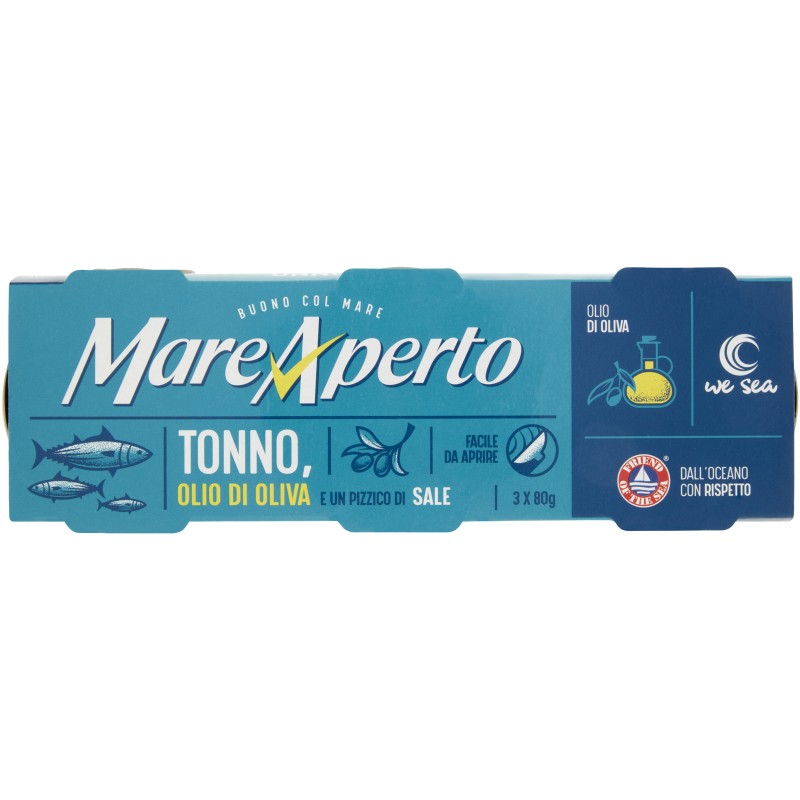Mare Aperto Tonno All'Olio D'Oliva In Scatola Conf. da 80gr x3