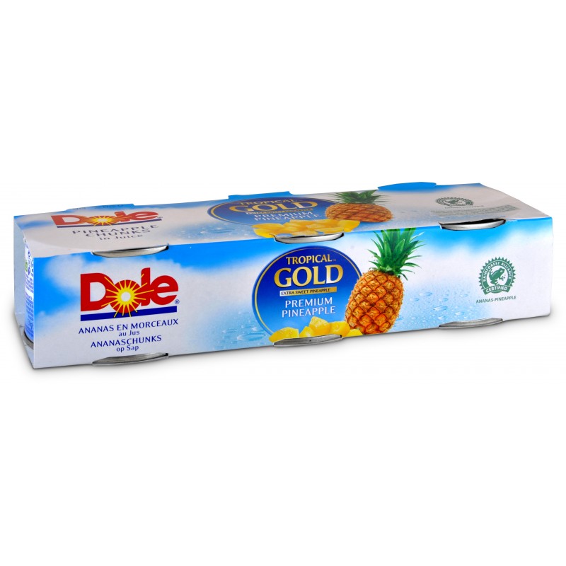 Dole Tropican Gold Ananas A Pezzi Frutta In Succo Conf. 3 Lattine