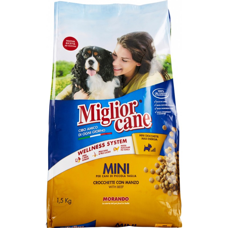 Morando Migliorcane Crocchette Mini Con Manzo Sacchetto kg. 1,5