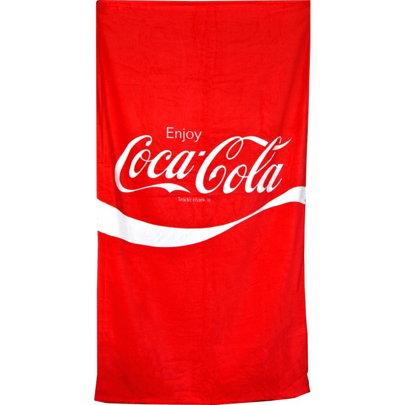 Coca Cola Telo Mare Rosso cm 90x165 In Cotone 100% | Visita Cicalia