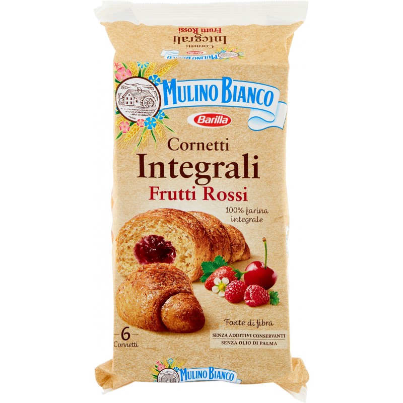 Mulino Bianco Croissant Integrali Ai Frutti Rossi Conf. da 6 Cornetti