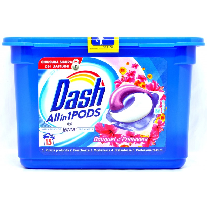 Detersivo Lavatrice Bouquet Di Primavera Dash PODS 15 Lavaggi