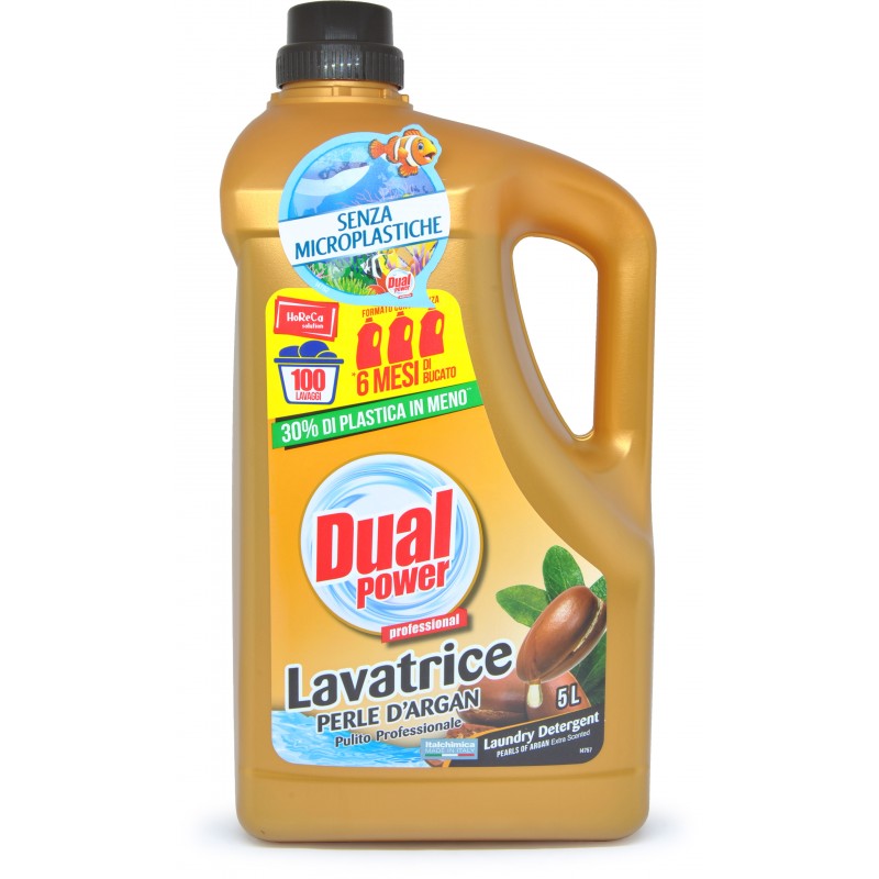 Dual Power Detersivo Liquido Per Lavatrice Con Argan Fustino lt. 5
