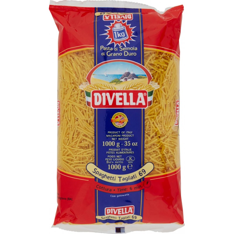 Divella Pasta Di Semola Spaghetti Tagliati n. 69 Sacchetto kg. 1