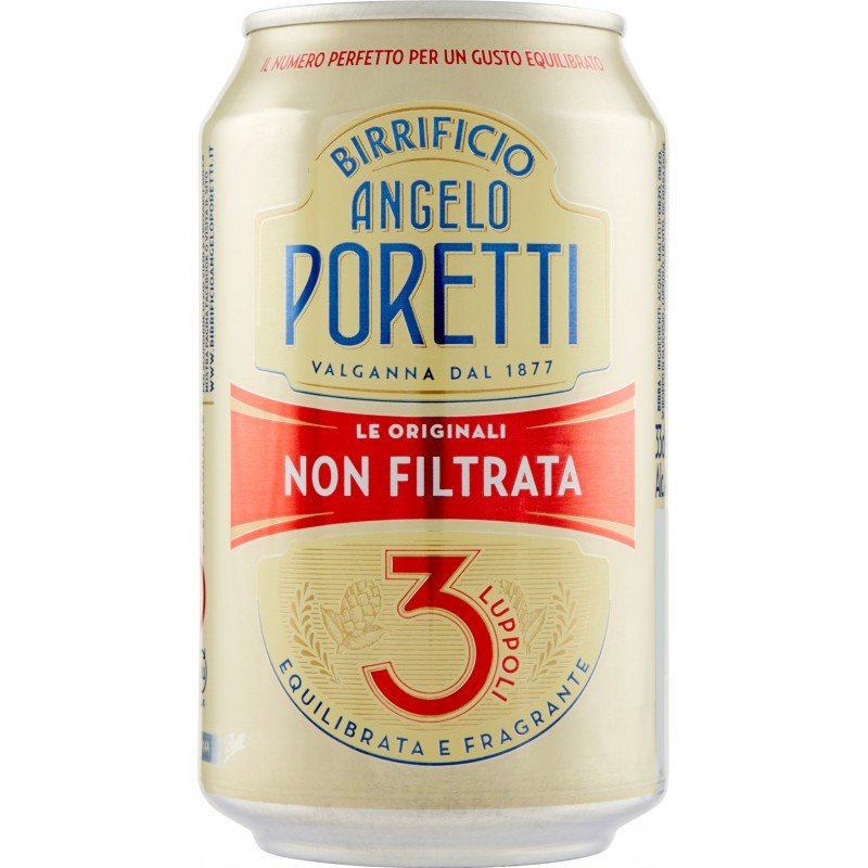 Poretti Birra 3 Luppoli Non Filtrata Lattina 33 Cl | Cicalia.com