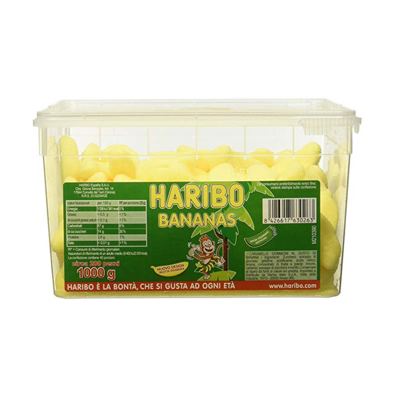 Haribo Bananas | Caramelle Gommose Alla Banana Gialle Scatola pz.200