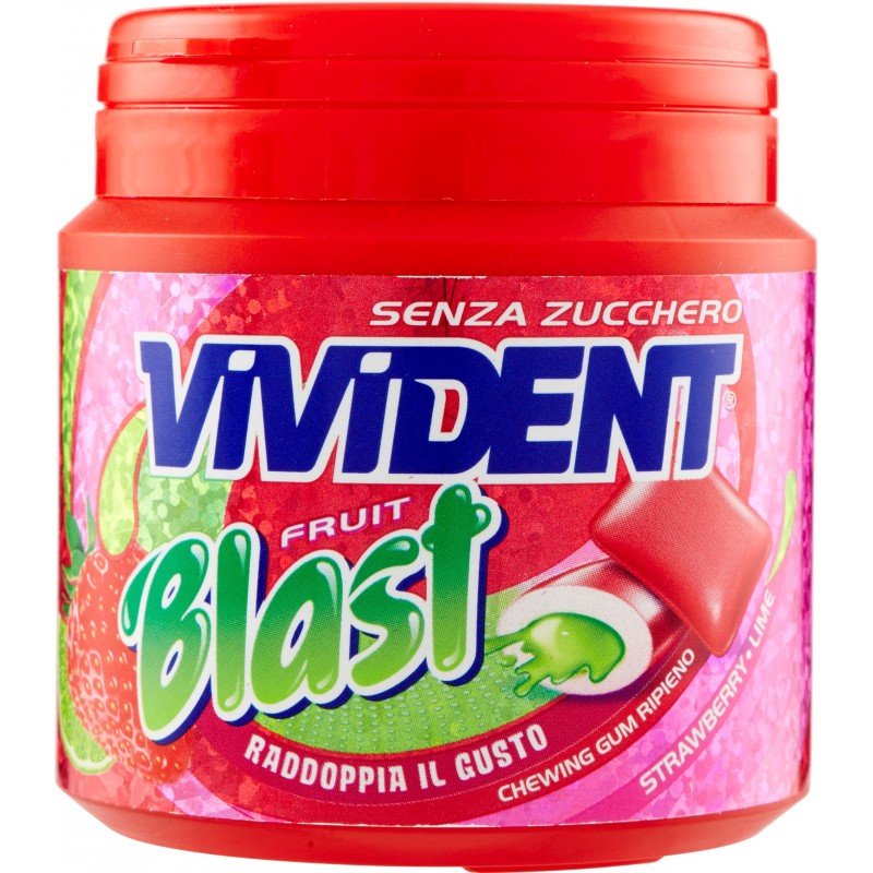 Vivident Fruit Blast Strawberry Lime Chewing Gum 108 Gr | Cicalia.com