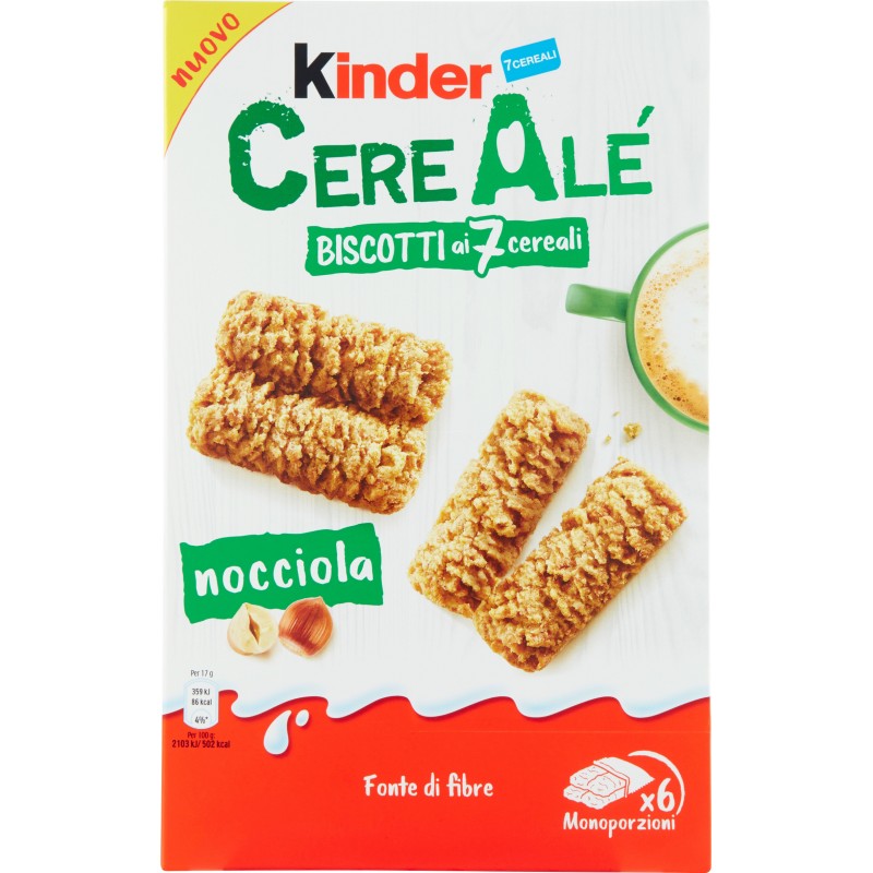 Kinder CereAlè Biscotti Alla Nocciola E 7 Cereali | Conf. 6 Merendine