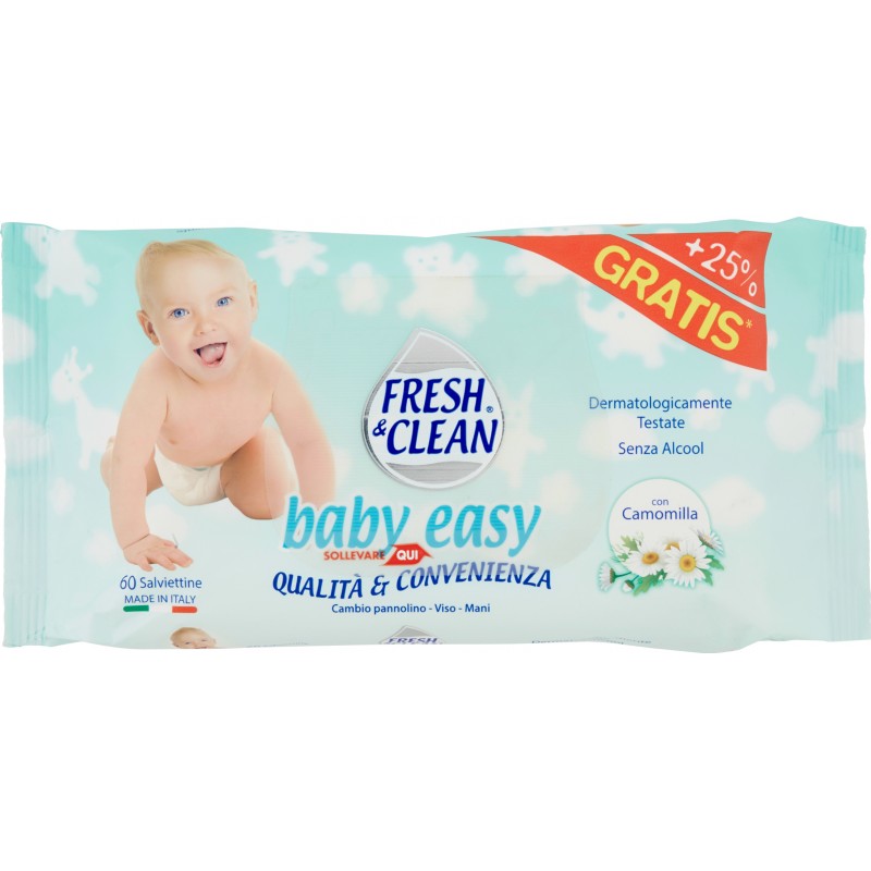Fresh&Clean Baby Easy Salviettine Con Camomilla 60 Pezzi | Cicalia.com