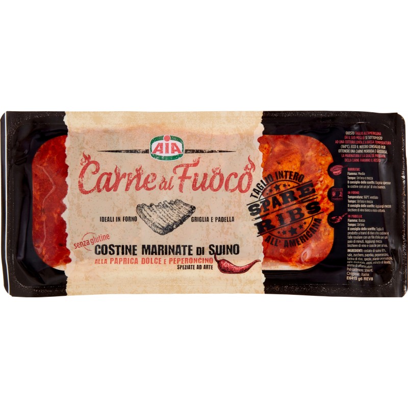 Aia Carne Al Fuoco Costine Marinate Suino Paprica 600 Gr | Cicalia