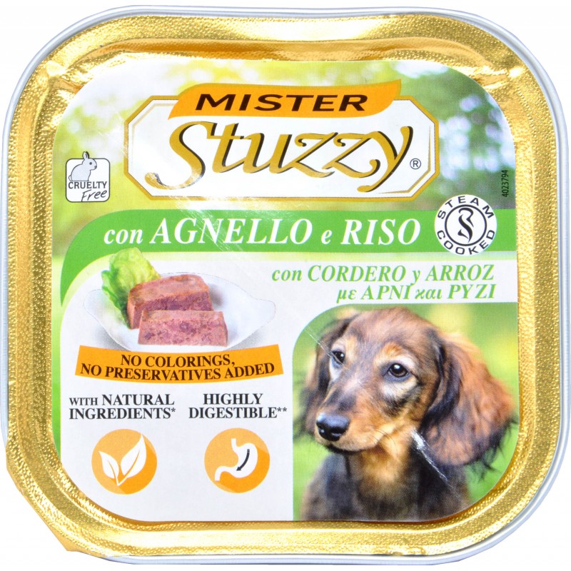 Mister Stuzzy Paté Per Cani Con Agnello E Riso In Scatola gr, 150