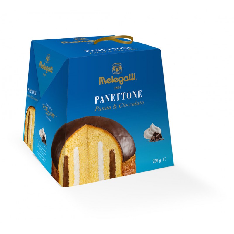 Melegatti Panettone Farcito Con Crema Di Panna E Cioccolato gr.750