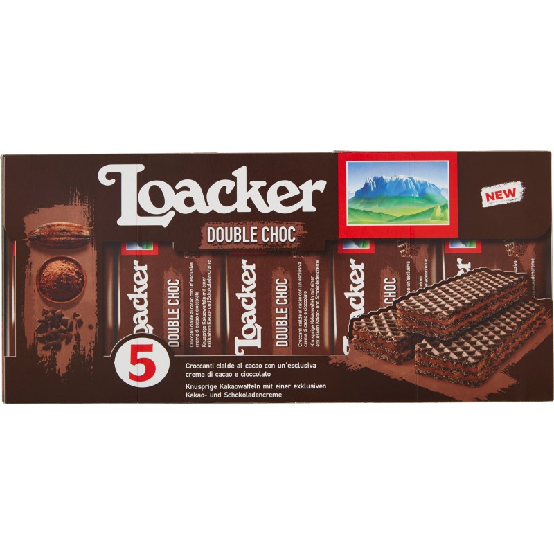 Loacker Double Chok | Biscotti Wafer Al Cioccolato x5 Pacchetti