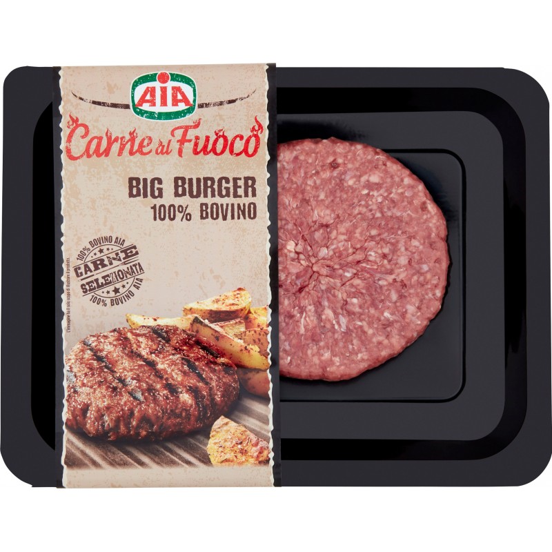 Aia Carne Al Fuoco Big Burger Di Bovino gr. 180 | Carne Fresca