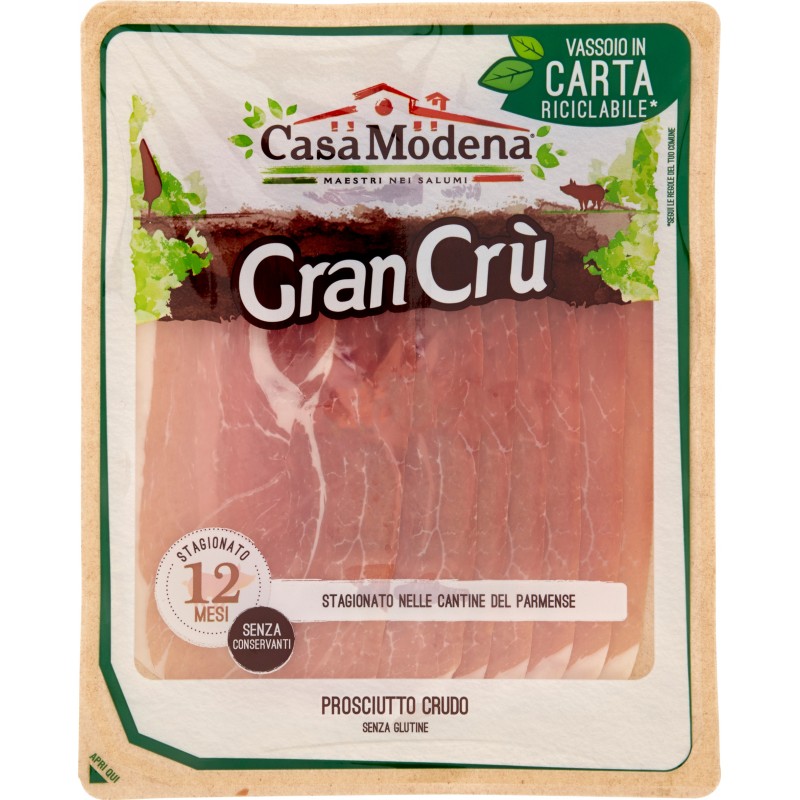 Casa Modena Gran Cru Prosciutto Crudo Affettato Ecopack gr.90