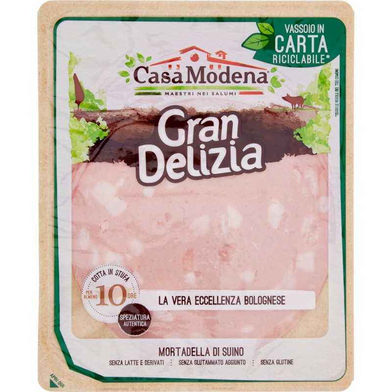 Casa Modena Gran Delizia Mortadella Di Suino Salume Affettato gr.120